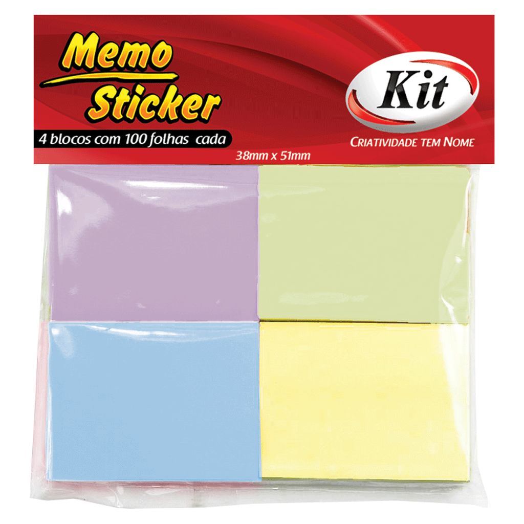 BLOCO PARA RECADO SORTIDO 4 CORES PASTEIS R.21601-29