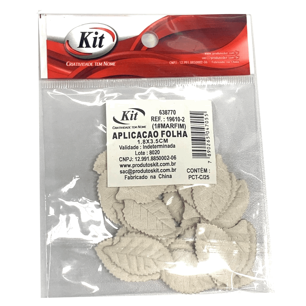 APLICACAO FOLHA 19610-2 1.8X3.5CM 1 MARFIM
