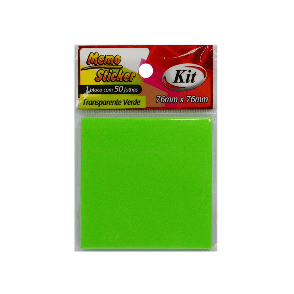 BLOCO PARA RECADO 76X76MM TRANSP R.QHSL53 VERDE